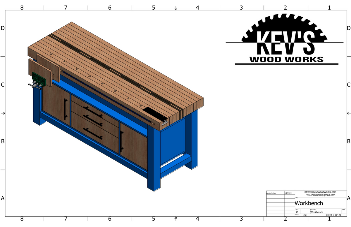 Fully Featured Beginner-Level Workbench Plan – Kevs Woodworks